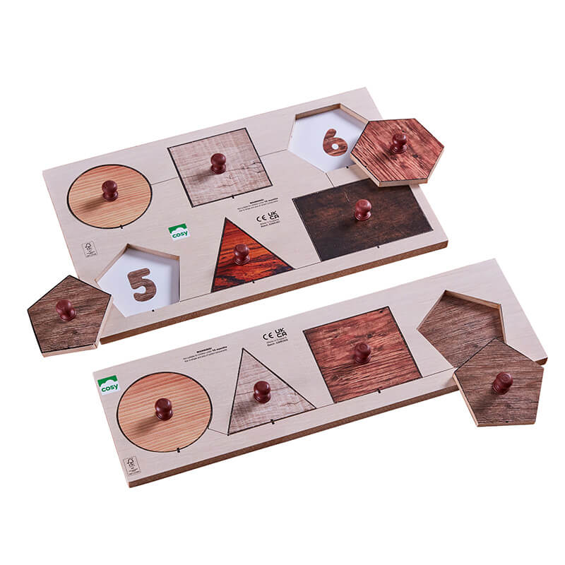 Mixed Shape Peg Puzzles Natural | Eduspace Supplies