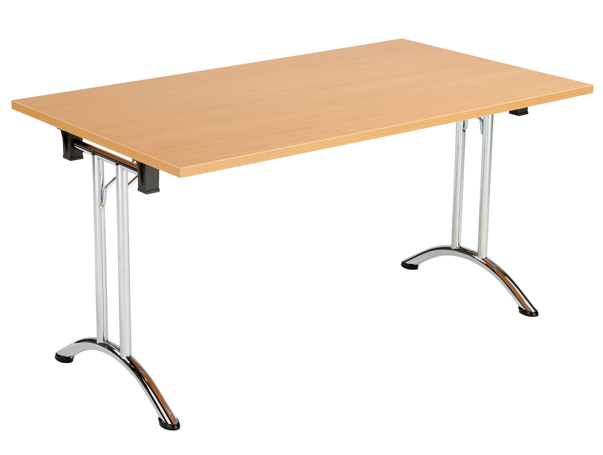 One Union Rectangular Folding Table | 1400 X 800 | Beech/Chrome | Eduspace Supplies