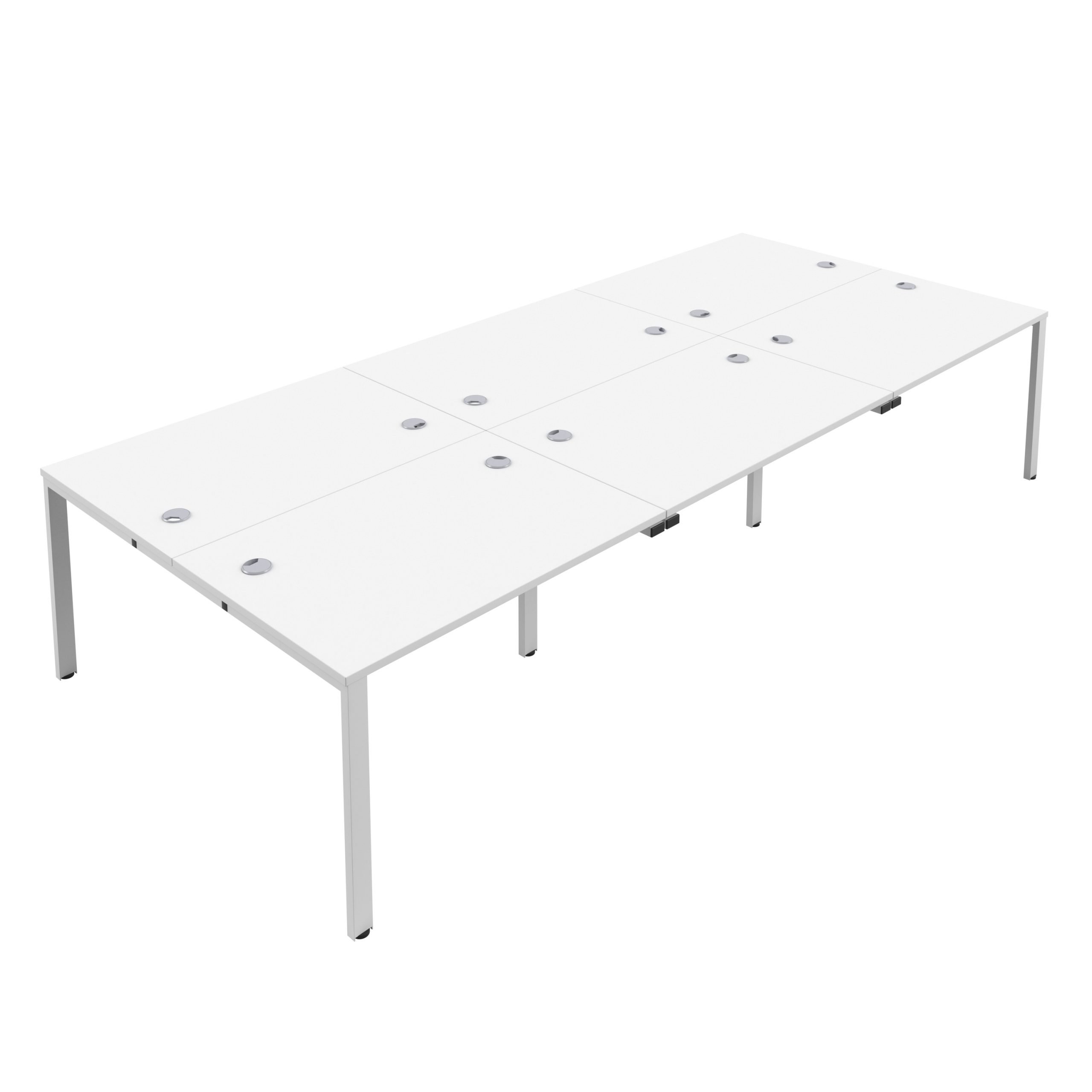 CB Bench with Cable Ports: 6 Person | 1400 X 800 | White/White ...
