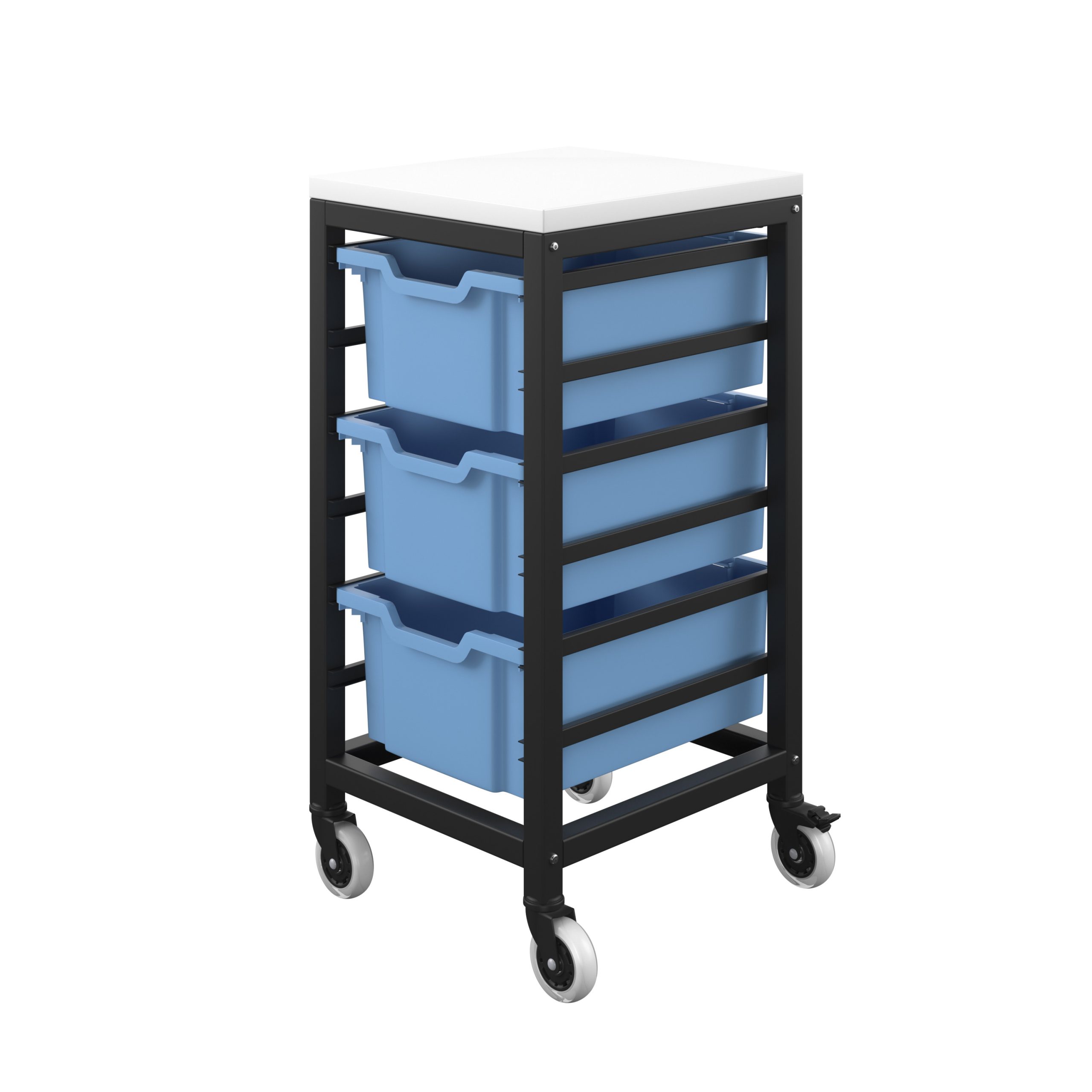 Titan Storage Unit with Tray Drawers | 3 Deep Drawers (F2) | Blue/Black ...