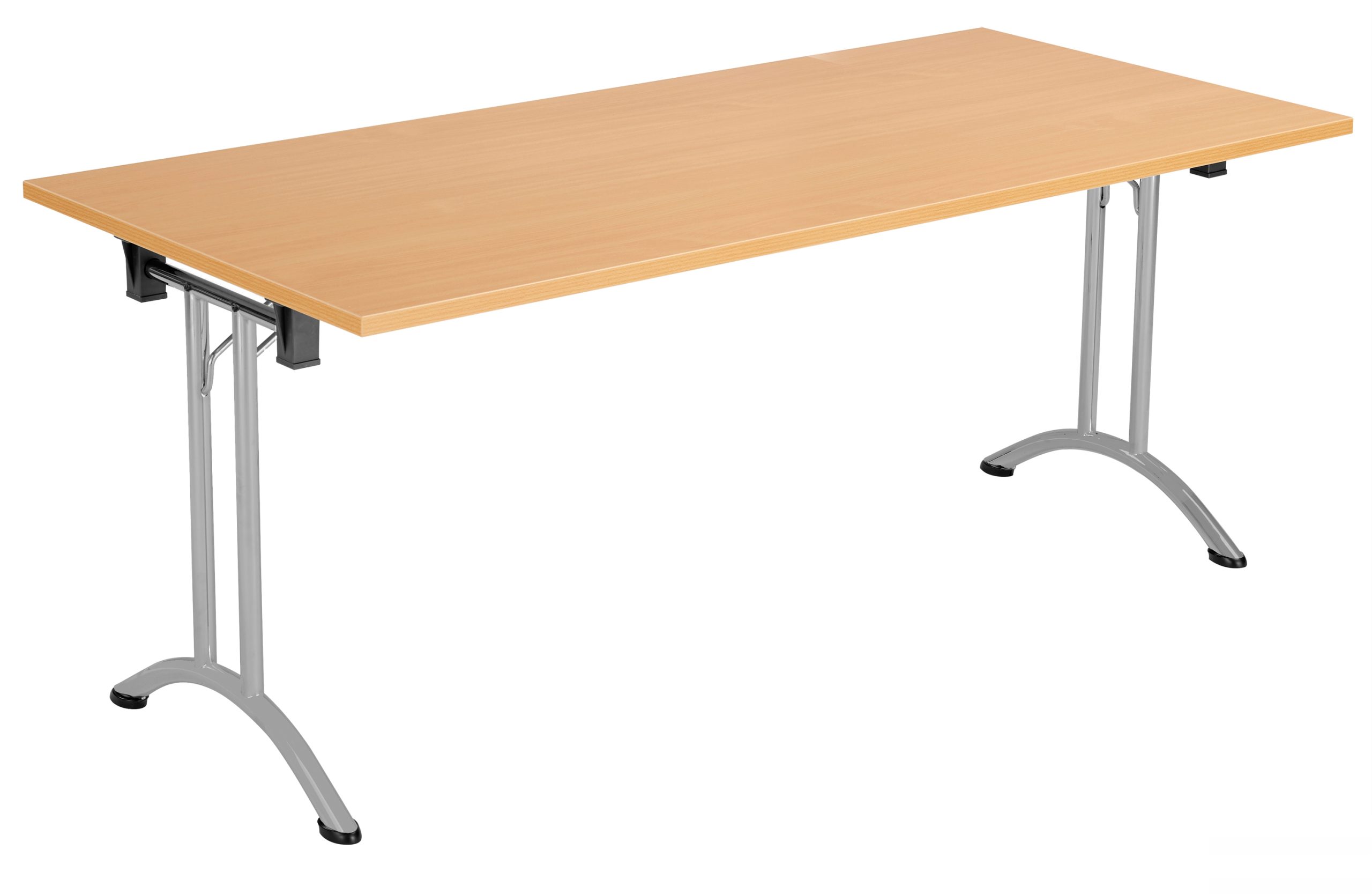 One Union Rectangular Folding Table | 1600 X 800 | Beech/Silver | Eduspace Supplies