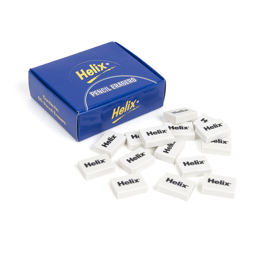 Helix White Erasers 60pk | Eduspace Supplies