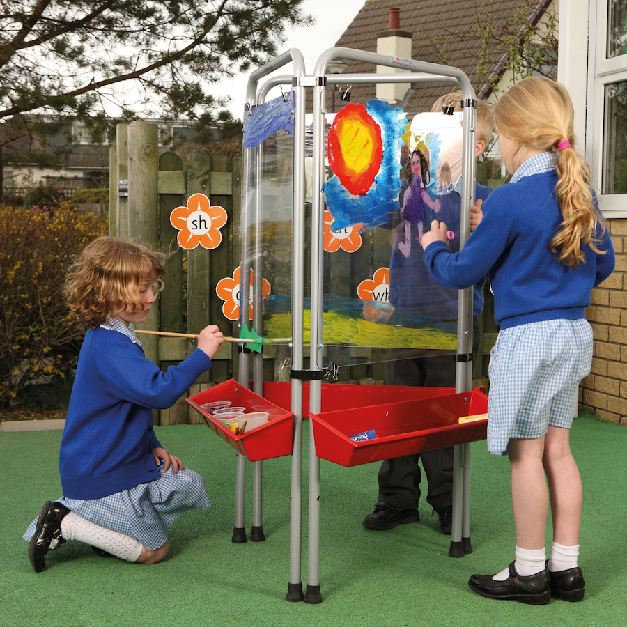 Outdoor Multi Panel Easy Clean 3 Sided Easel | Eduspace Supplies