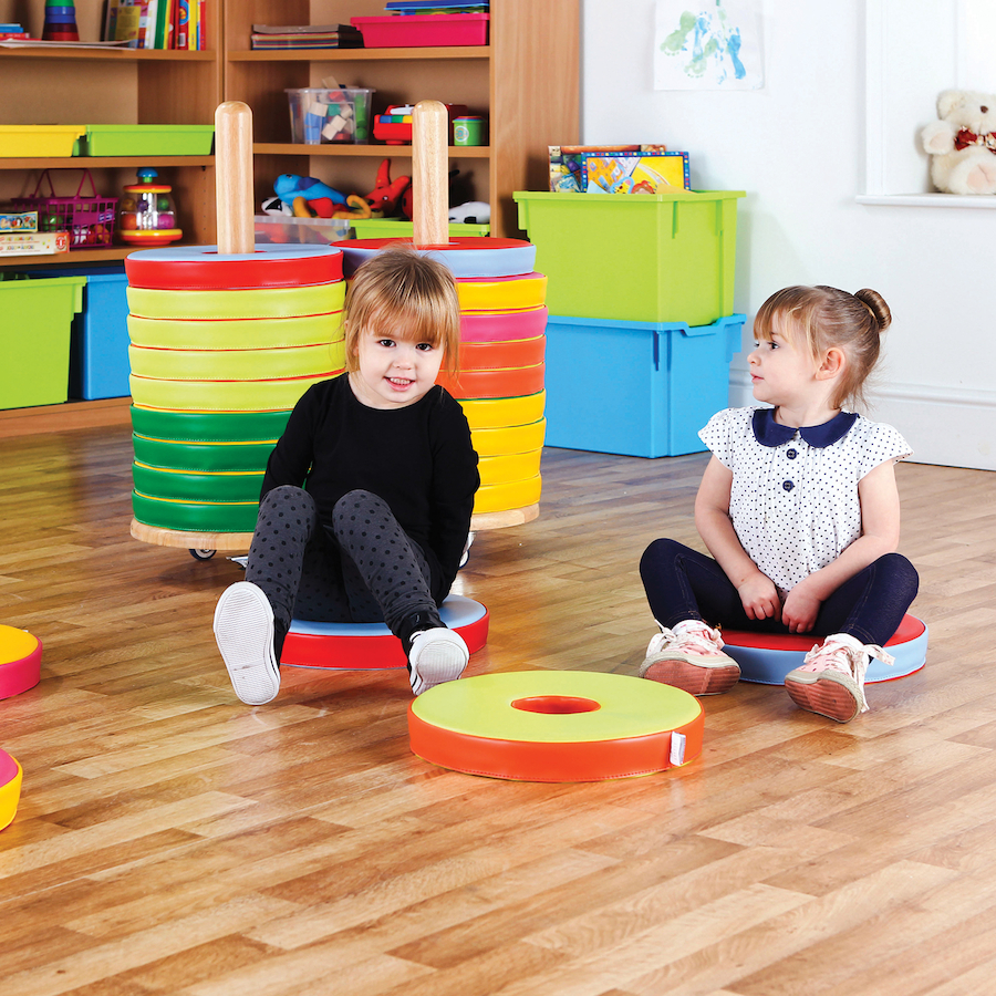 Donut Floor Cushions and Trolley 24pk | Eduspace Supplies