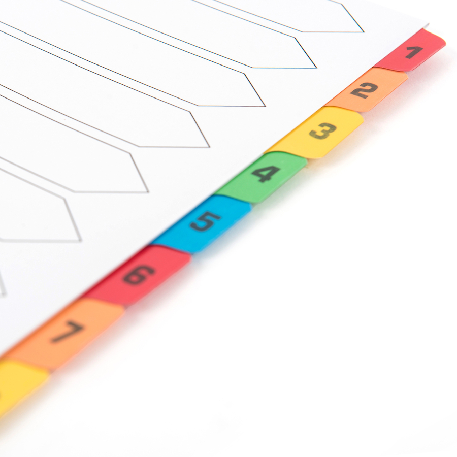A4 Mylar 1-10 Index File Dividers | Eduspace Supplies