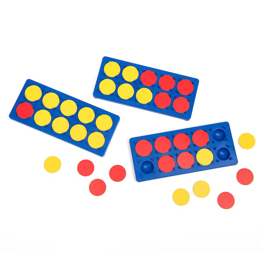 Plastic Ten Frame and 2 Colour Counters 10pk | Eduspace Supplies
