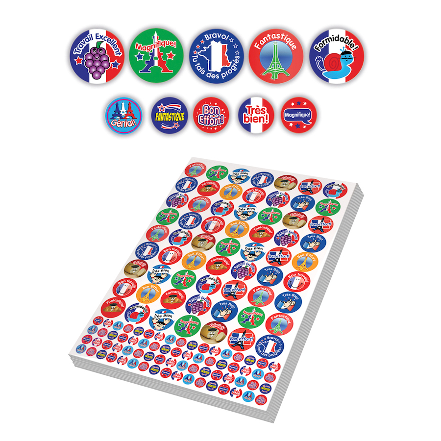 Assorted French Reward Stickers 3930pk | Eduspace Supplies