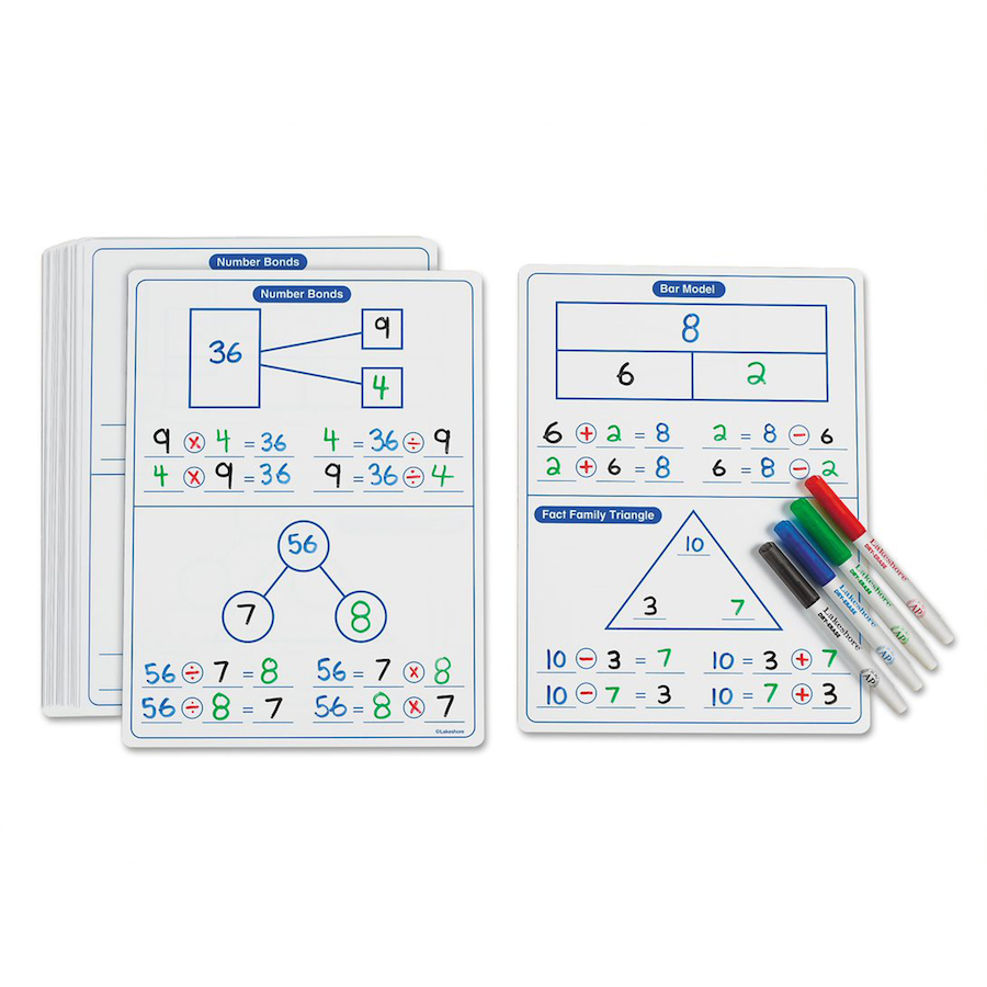 Write & Wipe Visualise Maths Boards – 30pk | Eduspace Supplies