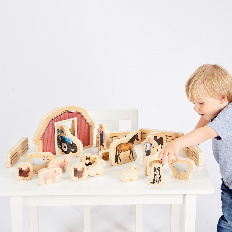 Wooden Farm Blocks 25pk | Eduspace Supplies