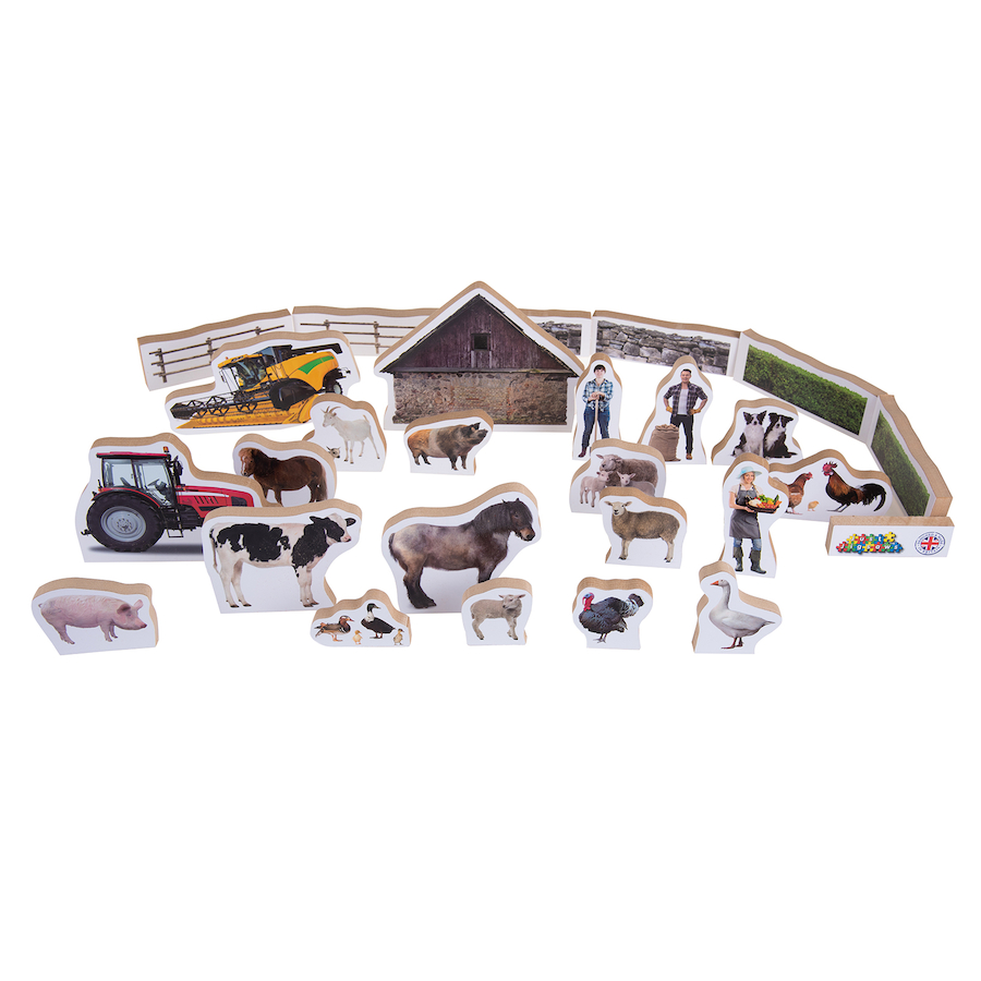 Wooden Farm Blocks 25pk | Eduspace Supplies